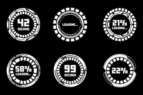 Hud Futuristic Interface Loading Screen Elements Scifi Circular Progress Indicators Premium Ai