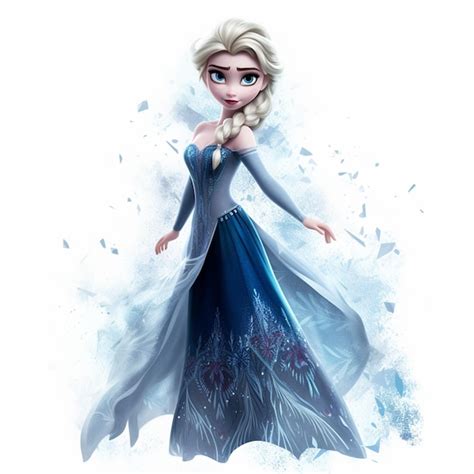 Premium Ai Image Elsa Frozen White Background