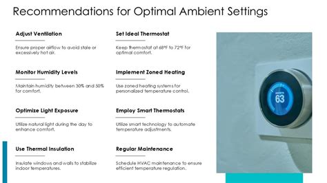 recommendations for optimal ambient settings ppt presentation st ai ss