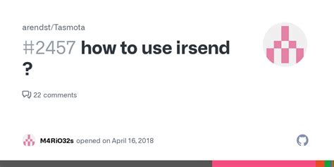 how to use irsend · issue 2457 · arendst tasmota · github