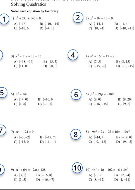 [answered] Solving Quadratics Solve Each Equation By Factoring 11 24r Kunduz