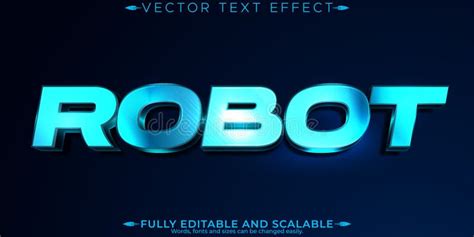 Robot Text Effect Editable Ai And Technology Customizable Font Style