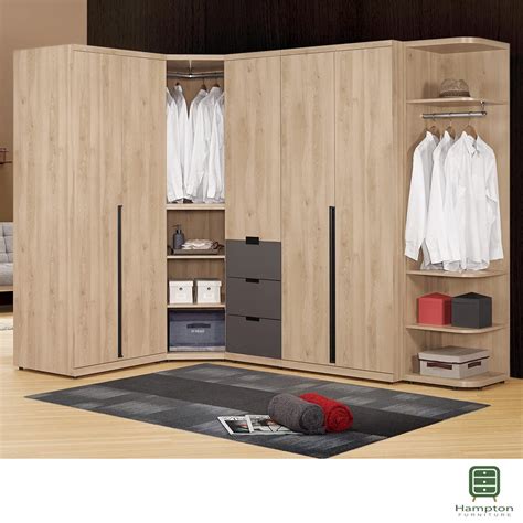 【hampton 漢汀堡】加德納84尺組合衣櫥 寬2545x深1635x高202cm 寬180cm以上 Yahoo奇摩購物中心
