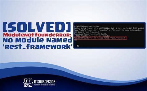 Solved Modulenotfounderror No Module Named Restframework