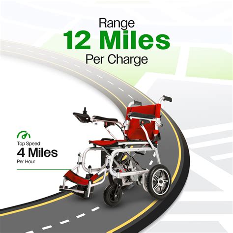 Artemis Pro Red Lightweight Foldable Electric Wheelchair 500w 12 Mi