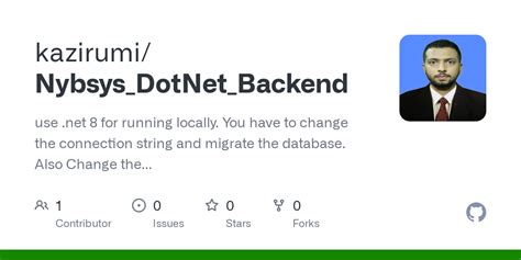GitHub Kazirumi Nybsys DotNet Backend Use Net 8 For Running Locally