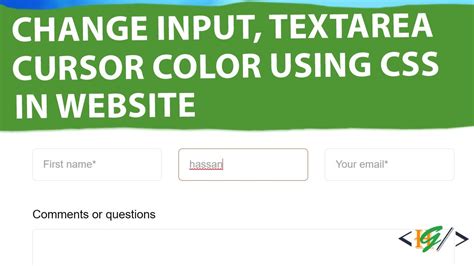 How To Change Input Textarea Cursor Caret Color In Website Form YouTube