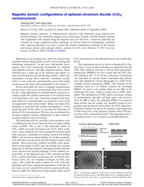 Pdf Magnetic Domain Configurations Of Epitaxial Chromium Dioxide Cro2 Nanostructures