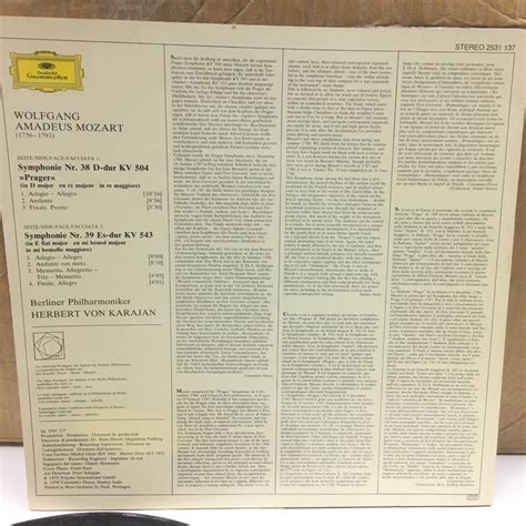 Lp Classical Karajan Mozart Symphonies No 38 And 39 Dg German Pressing 黑膠唱片 Symphony 興趣及遊戲