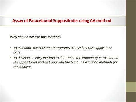 Solution Experiment Iii Spectrophotometric Determination Of Paracetamol In Suppositories