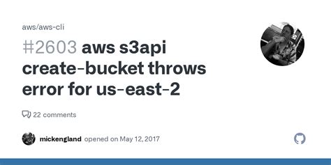 aws s3api create bucket throws error for us east 2 · issue 2603 · aws