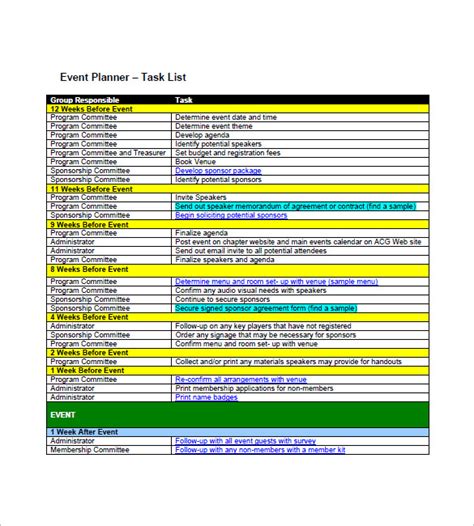 Task List Template Free Word Excel PDF Format Download