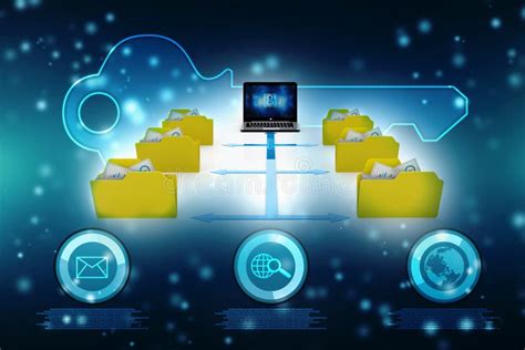 Computer Network Internet Communication In Technology Background 3d Rendering Stock