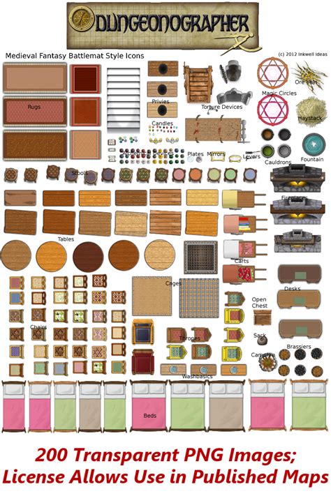 Dungeon Map Symbols Icons Any Editor Inkwell Ideas Hex Dun