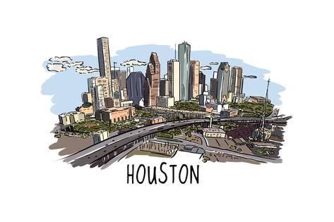 Houston Skyline Drawing At Explore Collection Of