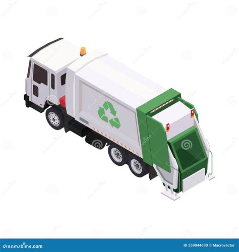 Isometric Garbage Truck Stock Vector Illustration Of Cleanup 259044690