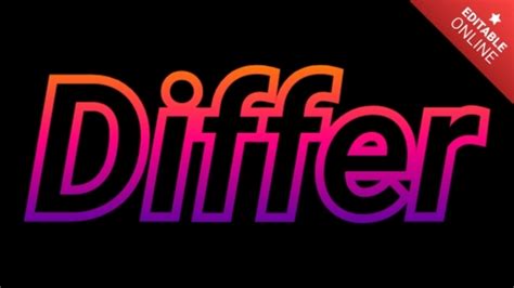 Differ Purple Orange Stroke Text Effect Generator