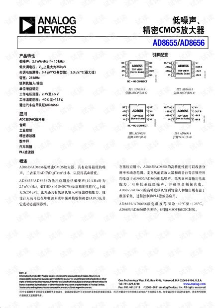 Ad8655芯片说明资料资源 Csdn文库 资源 Csdn文库