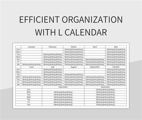 Effective Organization Calendar Templates For Enhanced Productivity