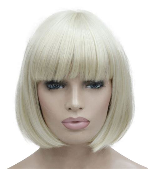 Lydell 8 Straight Short Bob Hair Flat Bangs Cute Central Dot Skin Top