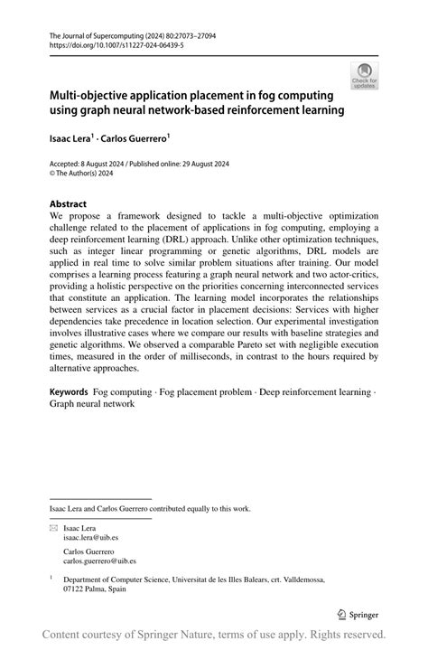 Pdf Multi Objective Application Placement In Fog Computing Using