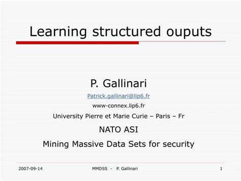 Ppt Learning Structured Ouputs Powerpoint Presentation Free Download