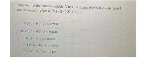 Solved Suppose That The Random Variable X1 Has The Normal Chegg