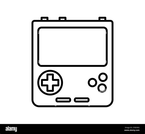 Portable Handheld Retro Gaming Console Outline Icon Vector