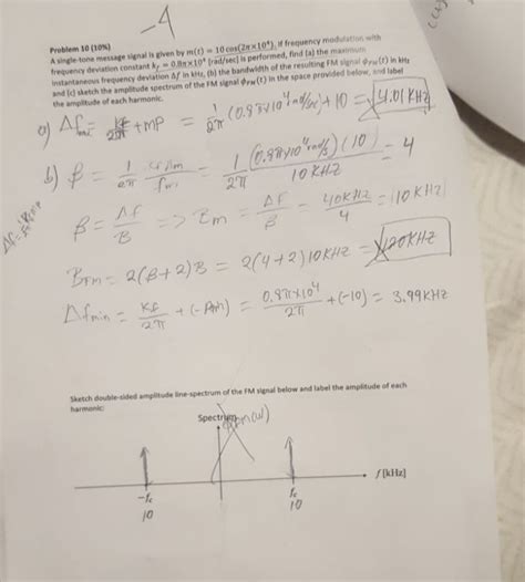 Solved Problem 10 10 A Single Tone Message Signal Is