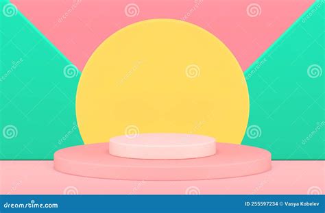 Circle Display Podium Showcase Form 3d Background Product Performance