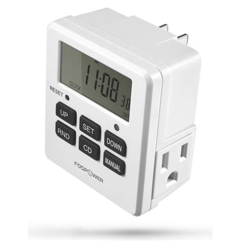 Digital Outlet Timer Fospower [etl Listed] Digital Lcd Dual Outlet