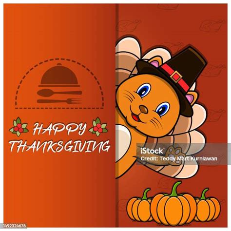 고양이 캐릭터 디자인이 있는 추수감사절 카드 행복한 추수 감사절 인사말 카드 포스터 또는 전단지 축하 디자인에 적합합니다 11