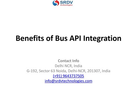 Benefits Of Bus Api Integration Pdf