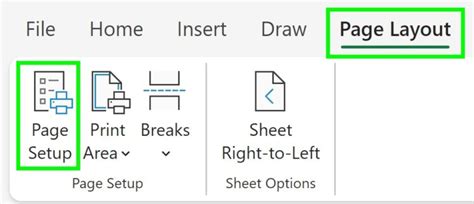 Accessing The Page Setup Menu In Excel To Adjust Settings And Print Graph Paper Spreadsheet Class