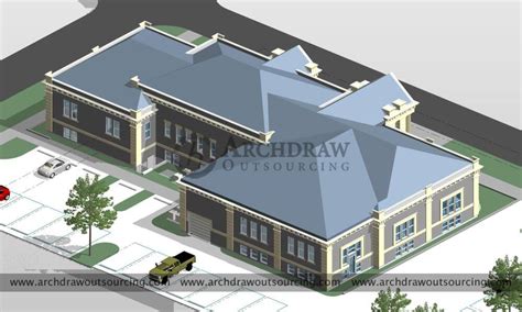 Architectural Revit 3d Modeling For Library Project Jackson Mississippi