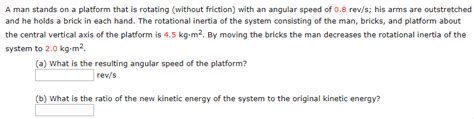 Solved A Man Stands On A Platform That Is Rotating Without