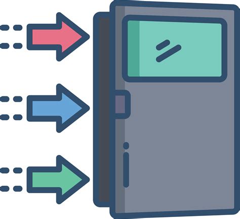 Exit Door Linear Color Illustration Vector Art At Vecteezy