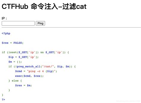Ctfhub 命令注入 过滤cat Csdn博客