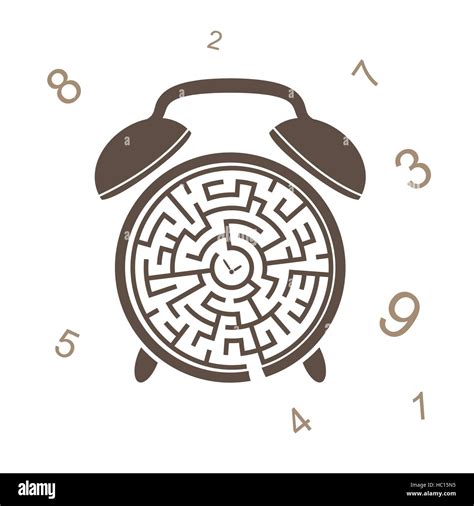Innovative Circular Maze In Clock Shape Isolated On White Background