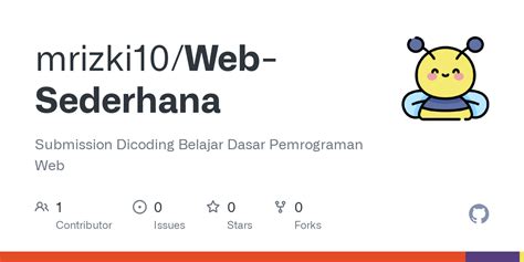 Github Mrizki Web Sederhana Submission Dicoding Belajar Dasar Pemrograman Web
