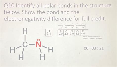 Solved Q10 Identify All Polar Bonds In The Structure Below Chegg Com