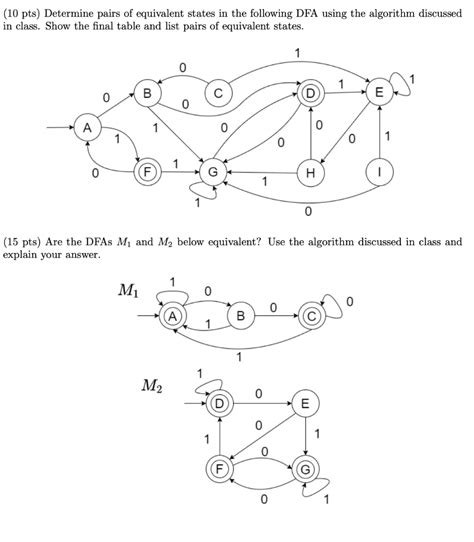 Solved 10 Pts Determine Pairs Of Equivalent States In The