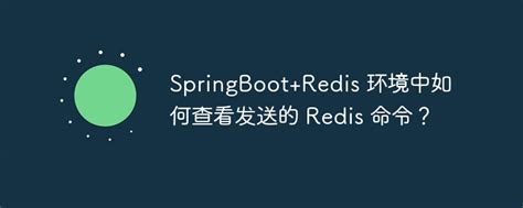 Springbootredis 环境中如何查看发送的 Redis 命令？ 美云