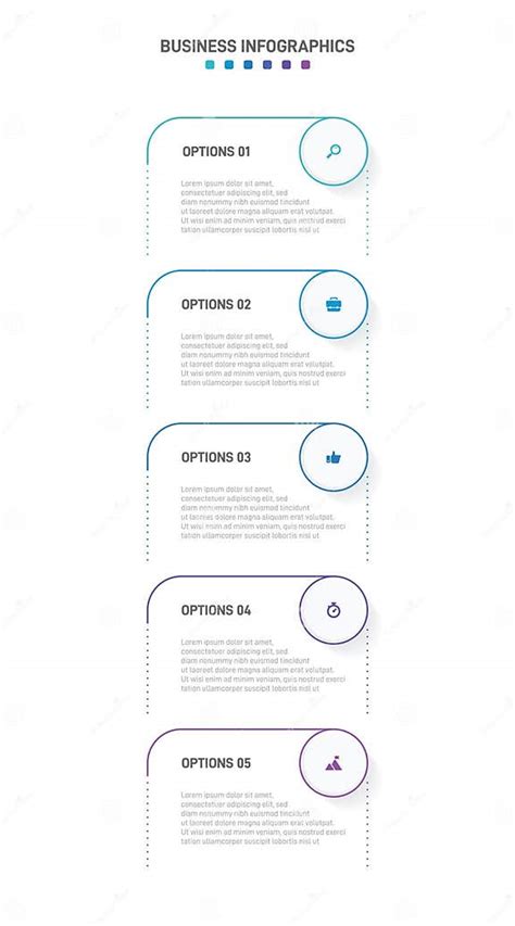 vertical progress bar featuring 5 arrow shaped elements symbolizing