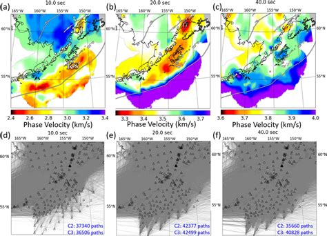 Example Rayleigh Wave Phase Velocity Maps Constructed Using Eikonal