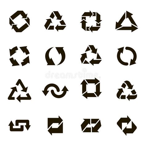 Recycle Round Icons Recycling Arrow Sign Organic Ecology Protection