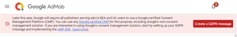 How To Deal With The Soon Required Ump Consent Requirements By Google Admob Issue