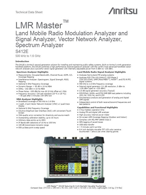 Anritsu S412e Specifications C686c Pdf