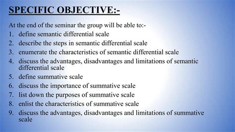 Sematic Differential Scale And Summated Scale Pptx