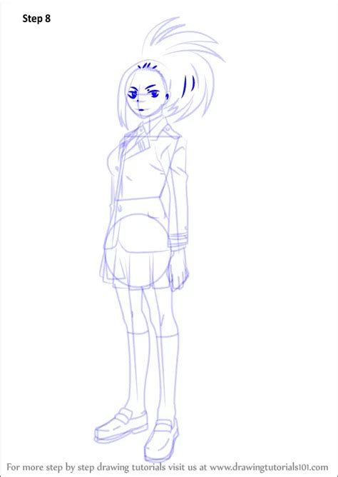 How To Draw Momo Yaoyorozu From Boku No Hero Academia Boku No Hero Academia Step By Step